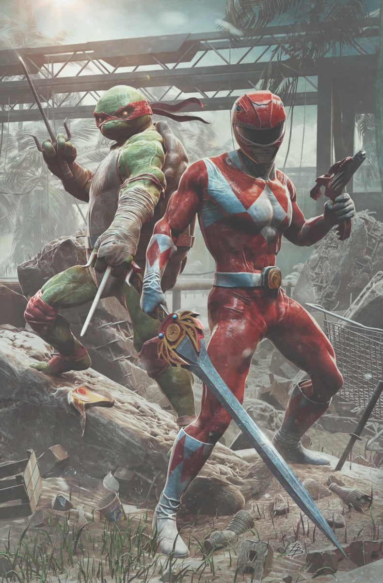 MMPR/Teenage Mutant Ninja Turtles III #1 - DAMAGED COPY - FOIL CK Shar ...